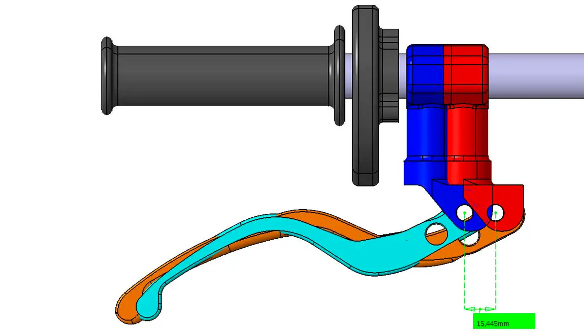 3D printed brake arm for racing motorbike, customized